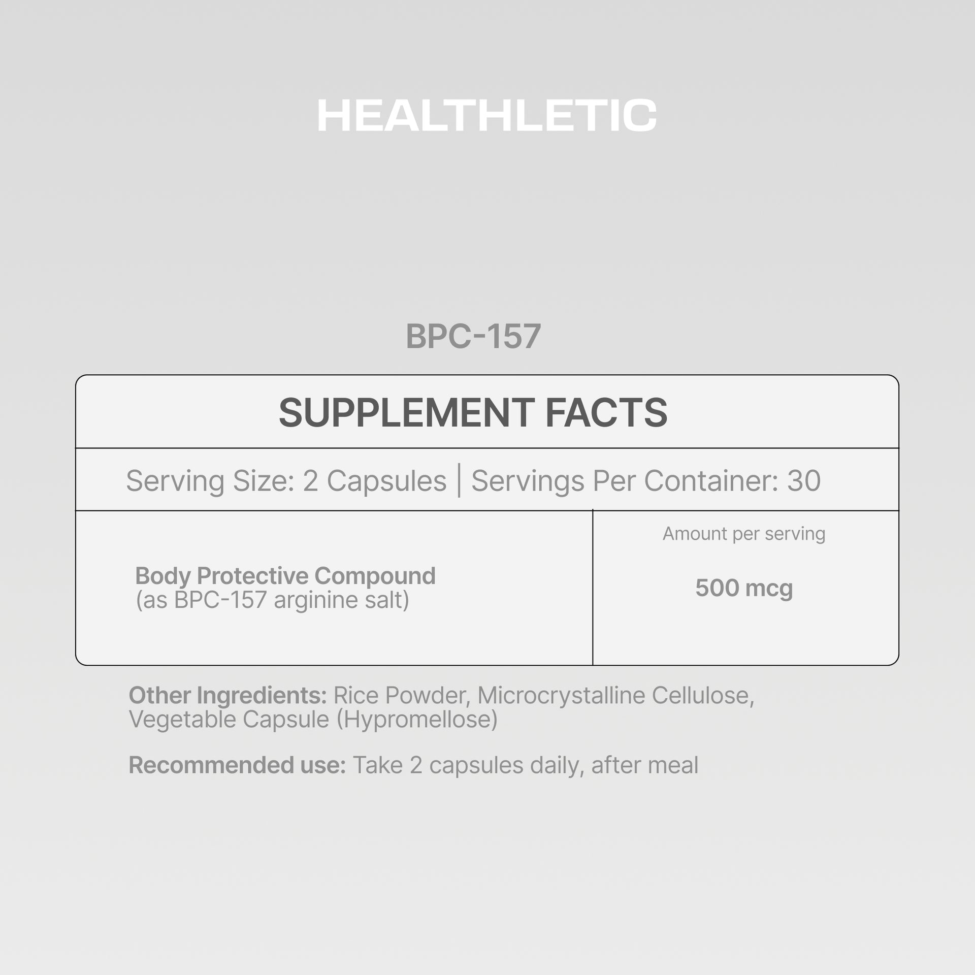 BPC-157 Supplement | Gut, Joint & Muscle Recovery Support – Healthletic